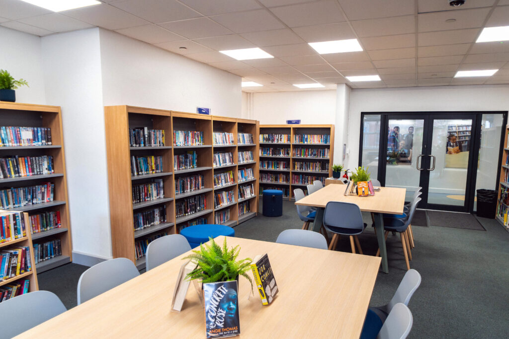 Reflection Library Shelving with a Cantilever Design